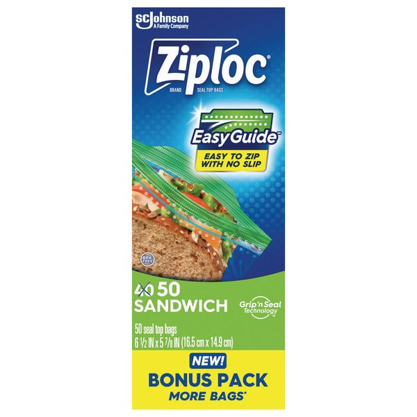 Ziploc Easy Guide Sandwich Bag - 50ct/12pk – ReGo Trading